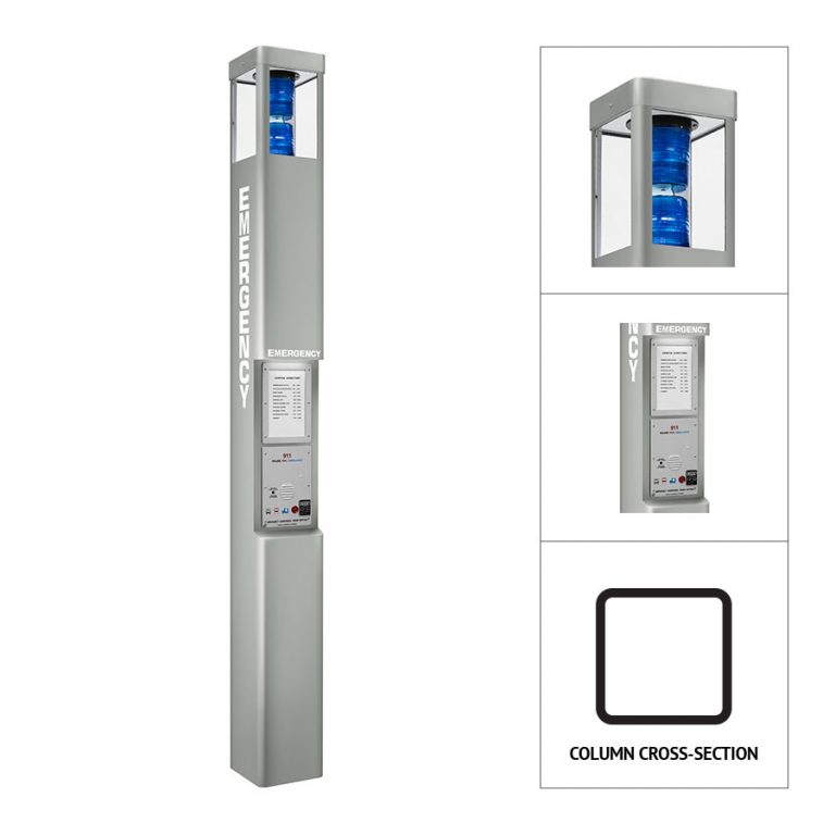Model PLC-8A-LED-D | Square Column w/ Dual Light & Dual Panels - Ramtel